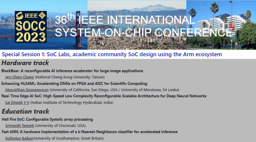 SoC Design 2023 - Special Session at IEEE SOCC, Santa Clara | SoC Labs